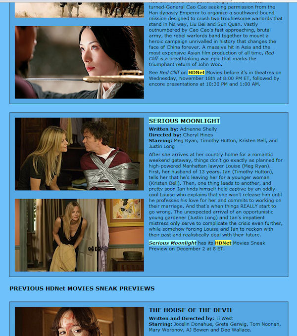 HDNet Movies - December 2009 Highlights | AVS Forum